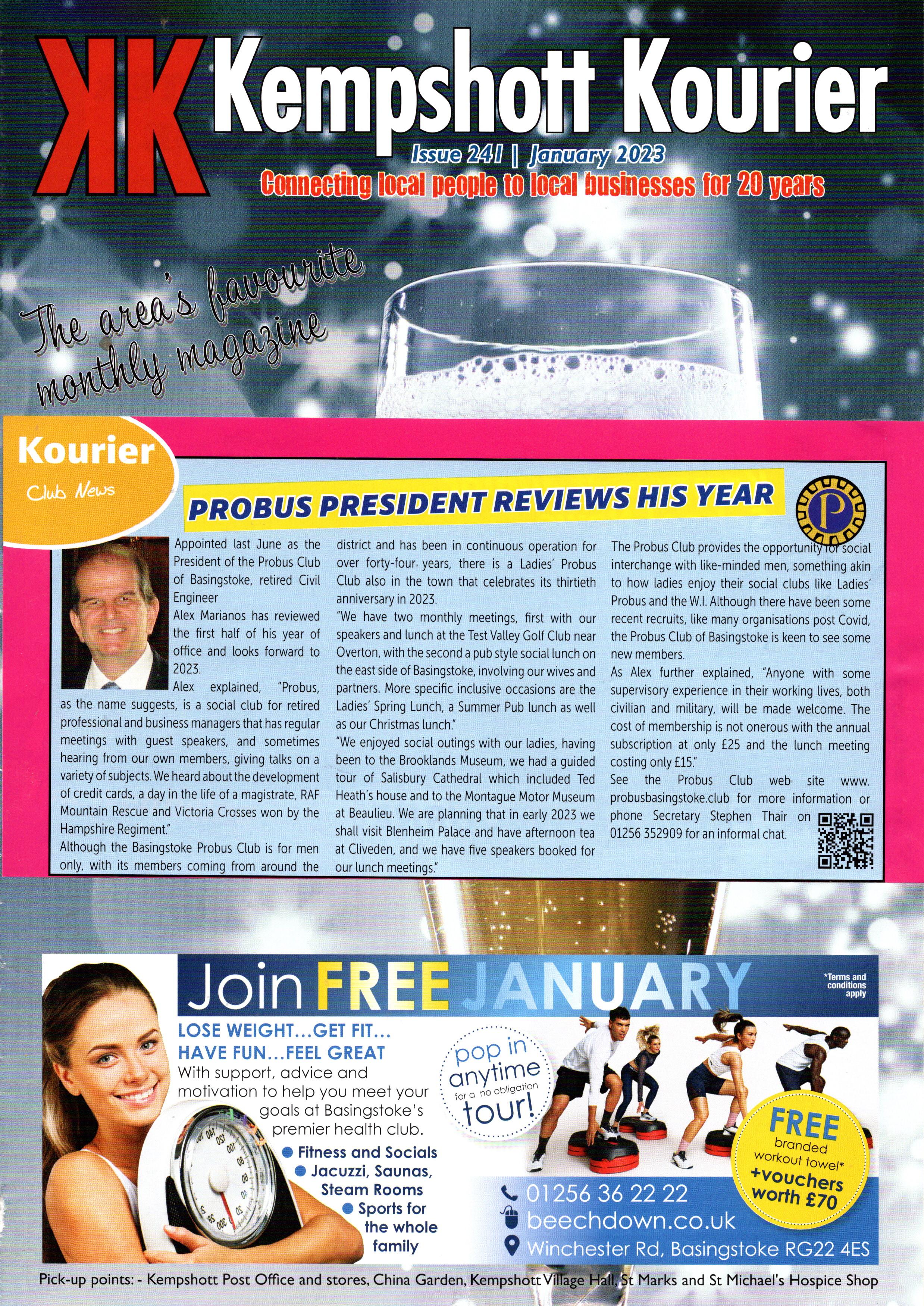 Probus Publicity in January 2023 – Probus Club of Basingstoke